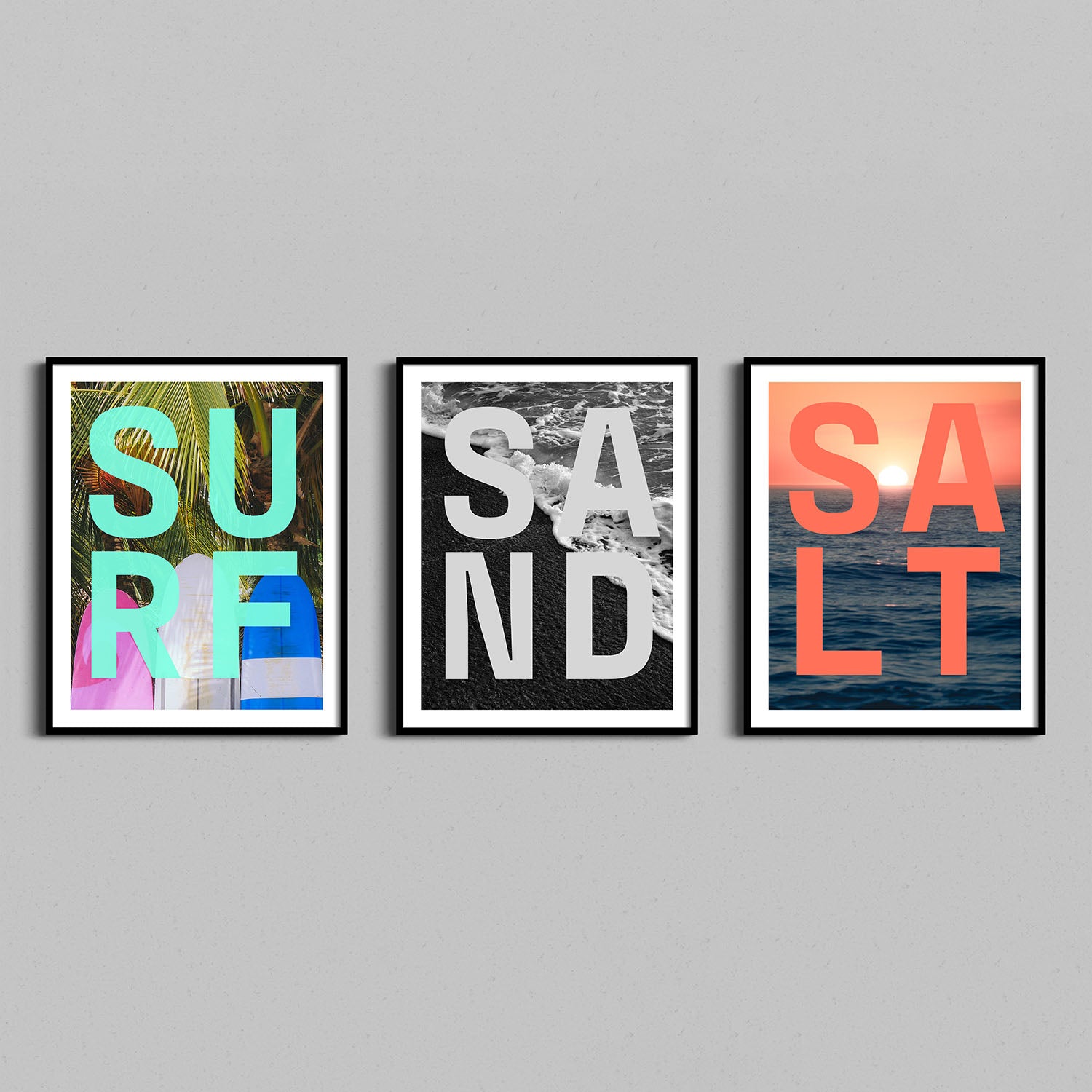 Coastal Typography Triptych | Casey Mac Prints